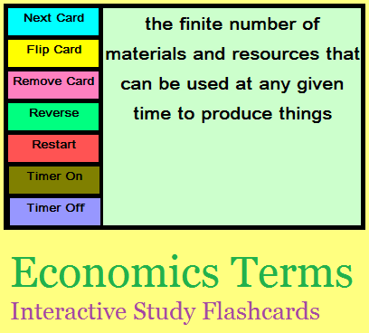Economics - Living in a Global Economy - Interactive Flashcards ...