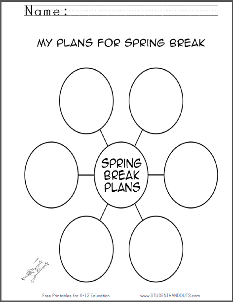 Spring Break Plans Bubble Worksheet Student Handouts Spring Break Plans Bubble Worksheet Student Handouts