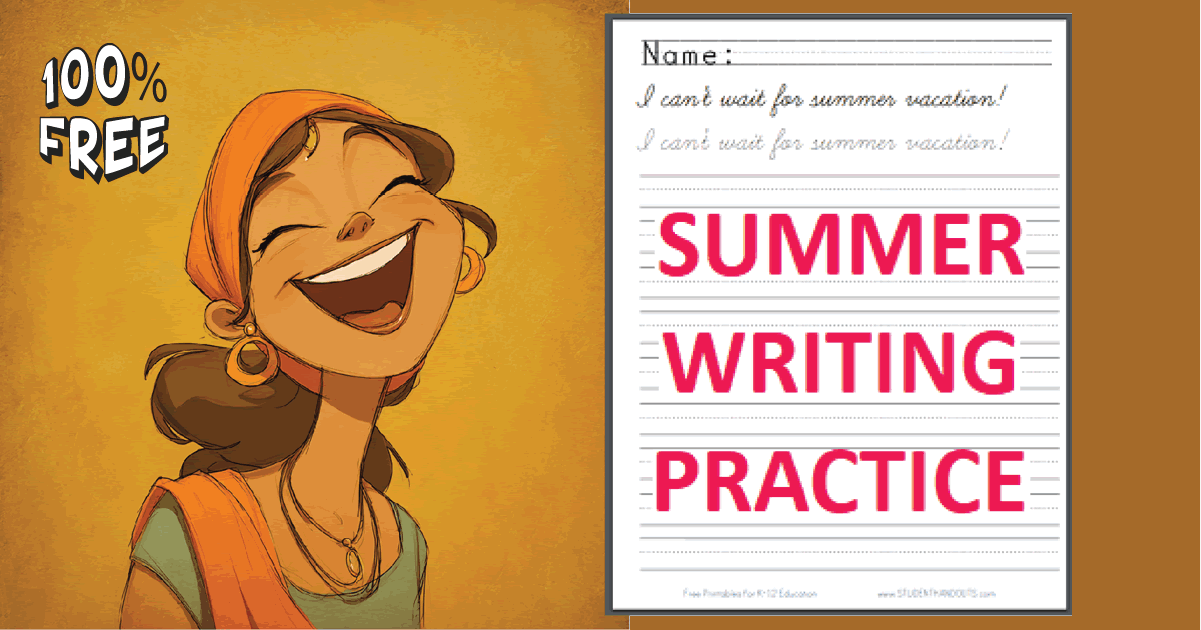 Summer Season Handwriting Practice Worksheets | Student Handouts