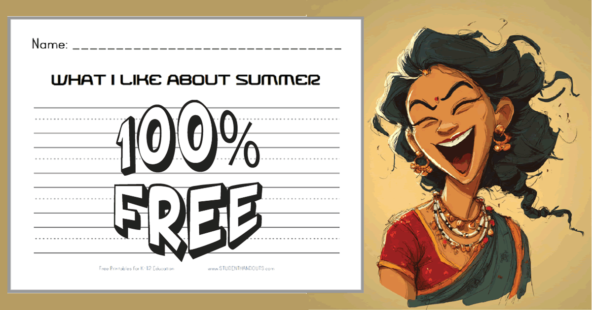 What I Like About Summer Printable K-2 Writing Prompt | Student Handouts