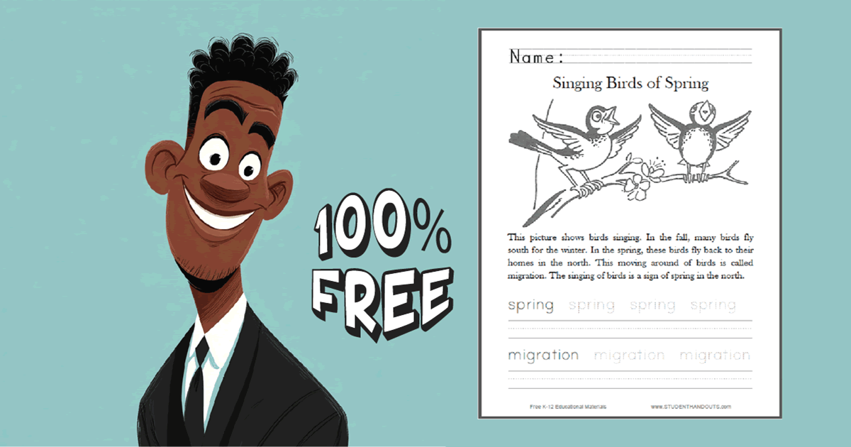 Singing Birds of Spring Coloring Sheet | Student Handouts