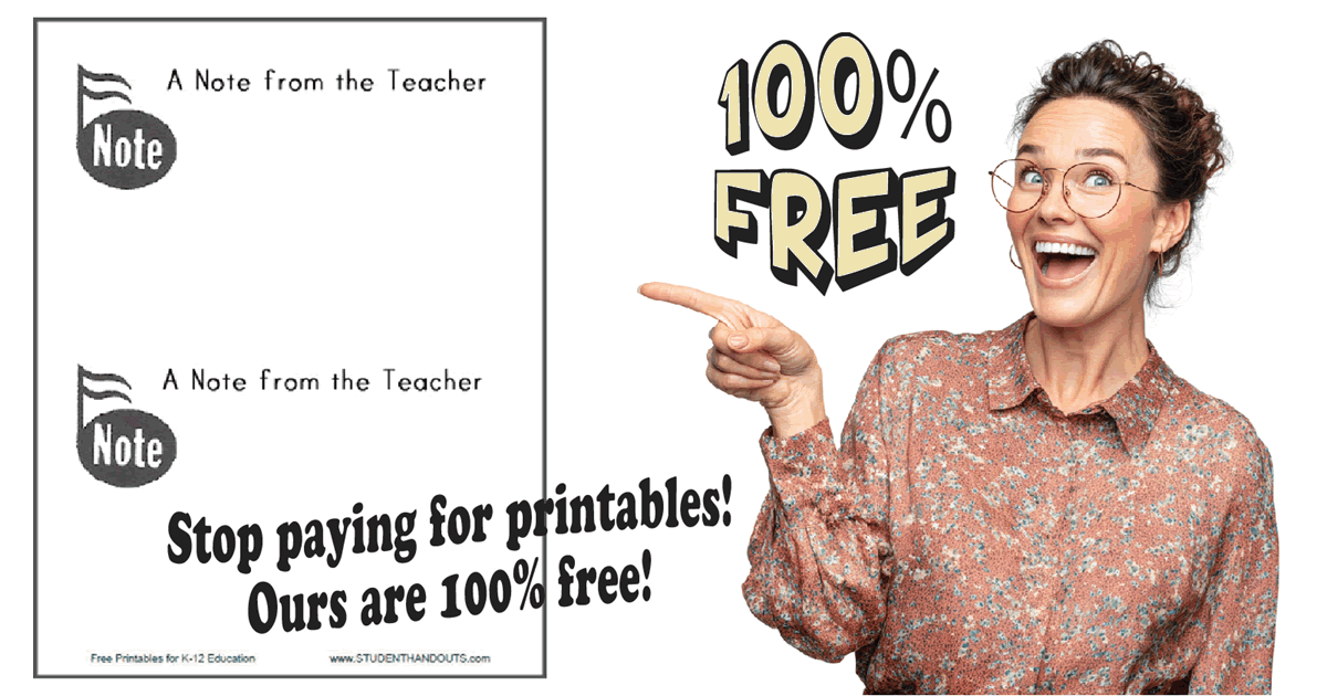 A Musical Note from the Teacher Stationery | Student Handouts