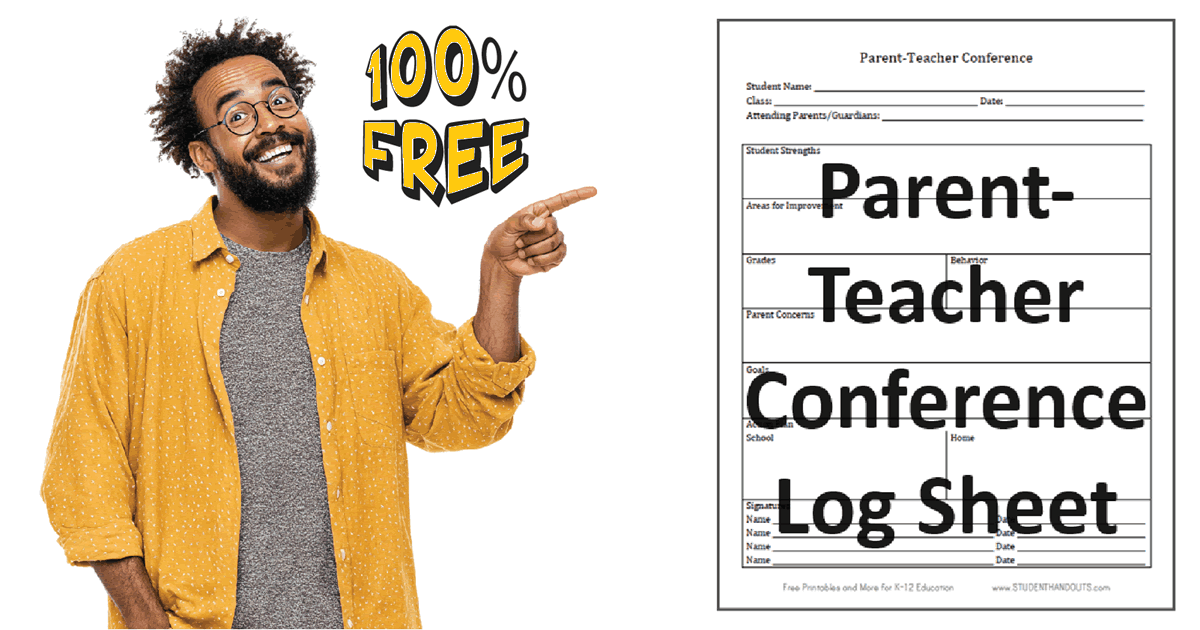 Parent-Teacher Conference Log Sheet PDF | Student Handouts
