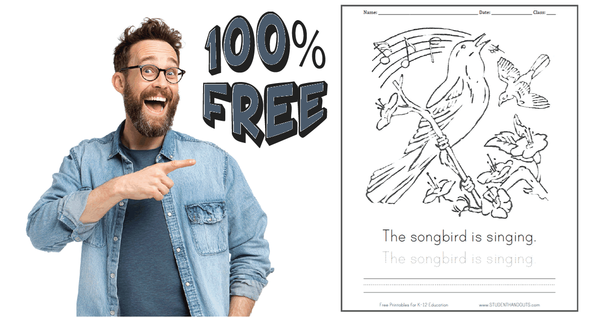 Singing Songbird Coloring Sheet | Student Handouts