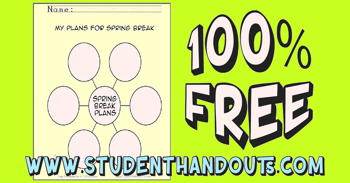 Spring Break Plans Bubble Map Worksheet | Student Handouts