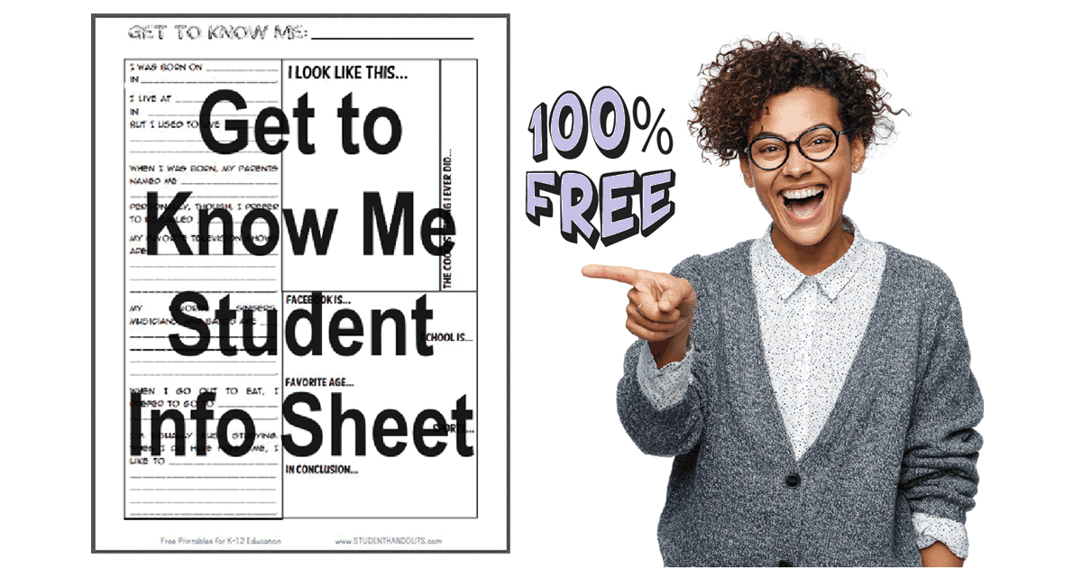 Get to Know Me Student-Crafted Information Sheet | Student Handouts