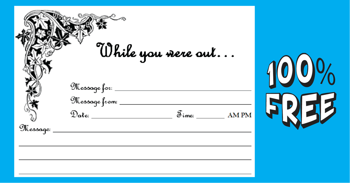 While You Were Out Phone Message Sheets | Student Handouts