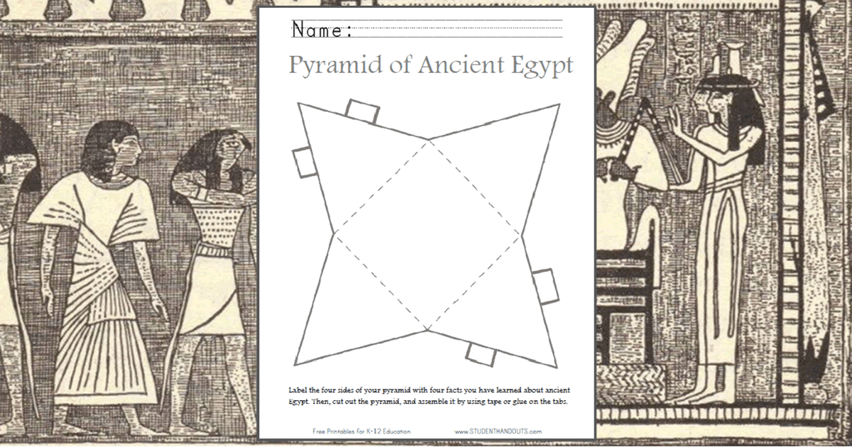 DIY Ancient Egyptian Pyramid PDF Template to Cut Out | Student Handouts