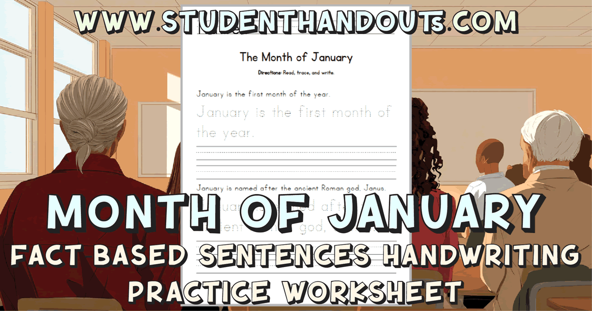January Sentences Writing Practice Worksheet | Student Handouts