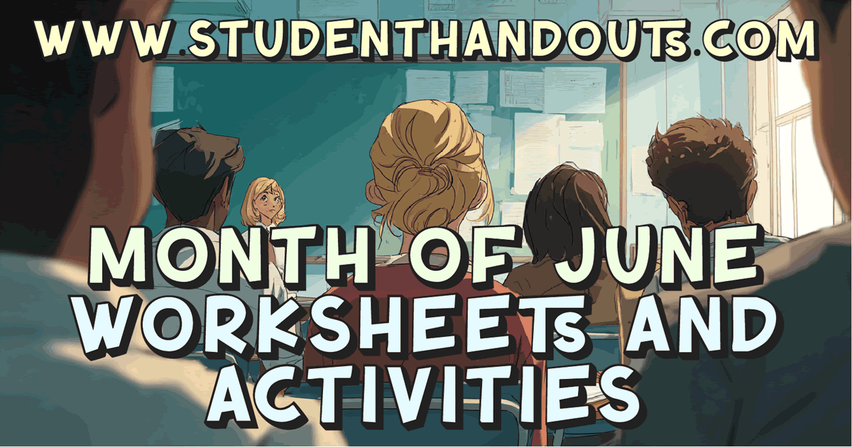 Month of June Worksheets and Activities | Student Handouts