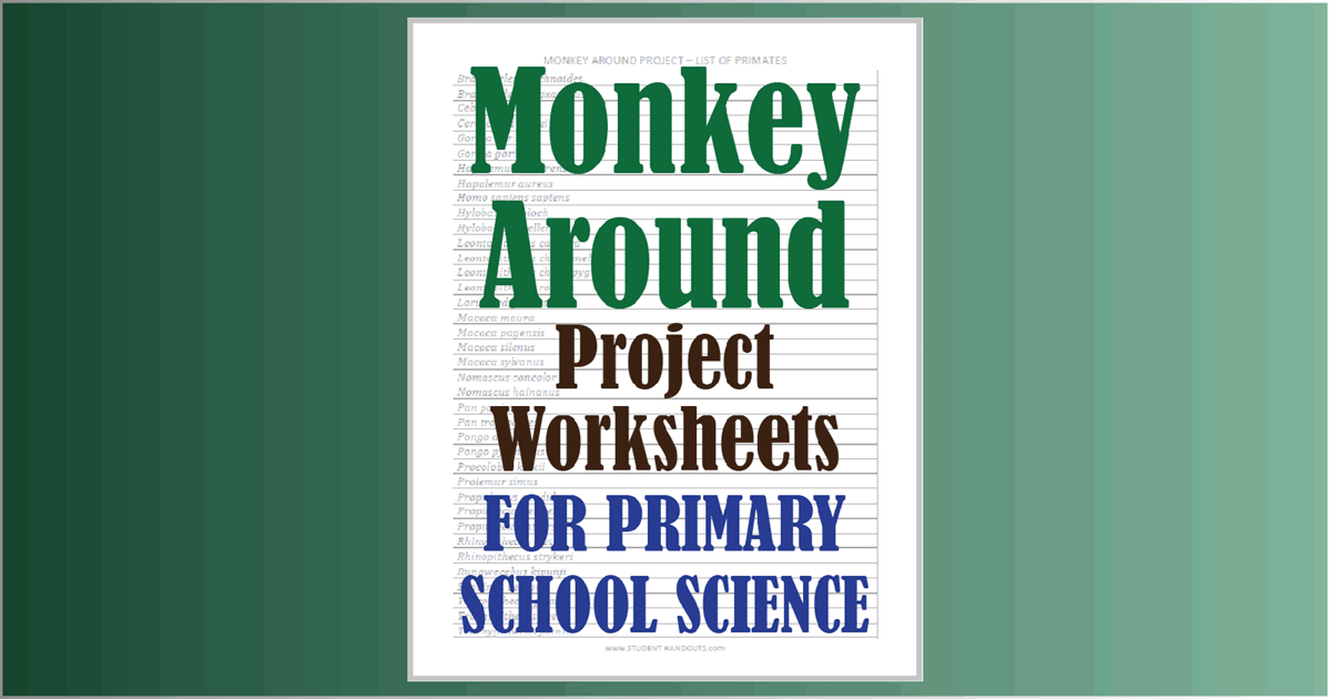 Monkey Around Project PDFs for Lower Elementary | Student Handouts