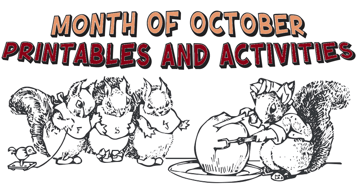 Month of October Printables and Activities | Student Handouts