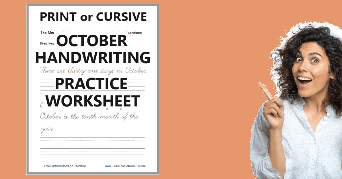 October Handwriting Practice Sentences Worksheets | Student Handouts