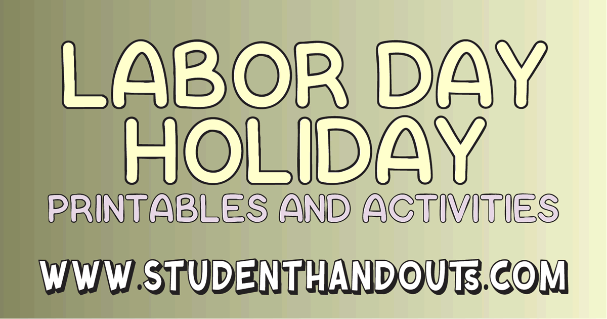 Labor Day Printables and Activities | Student Handouts