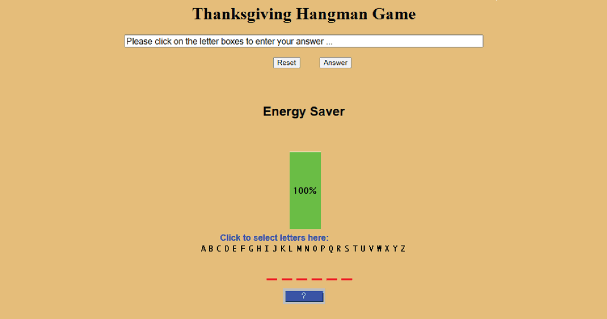 Thanksgiving Energy Saver Game | Student Handouts
