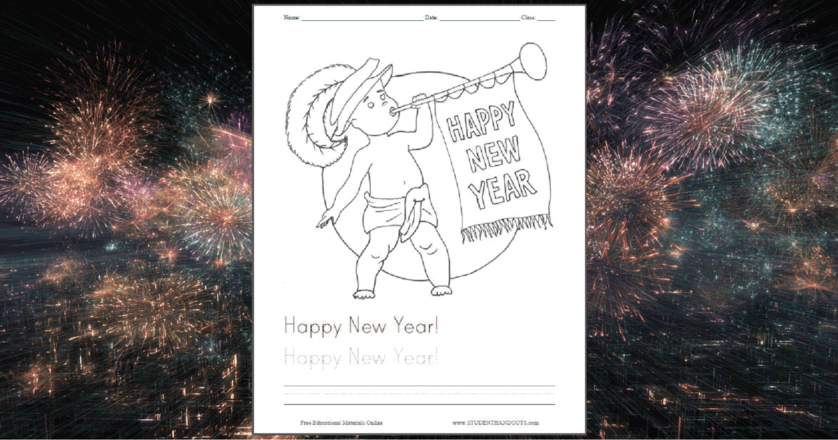 Baby New Year Coloring Sheet | Student Handouts