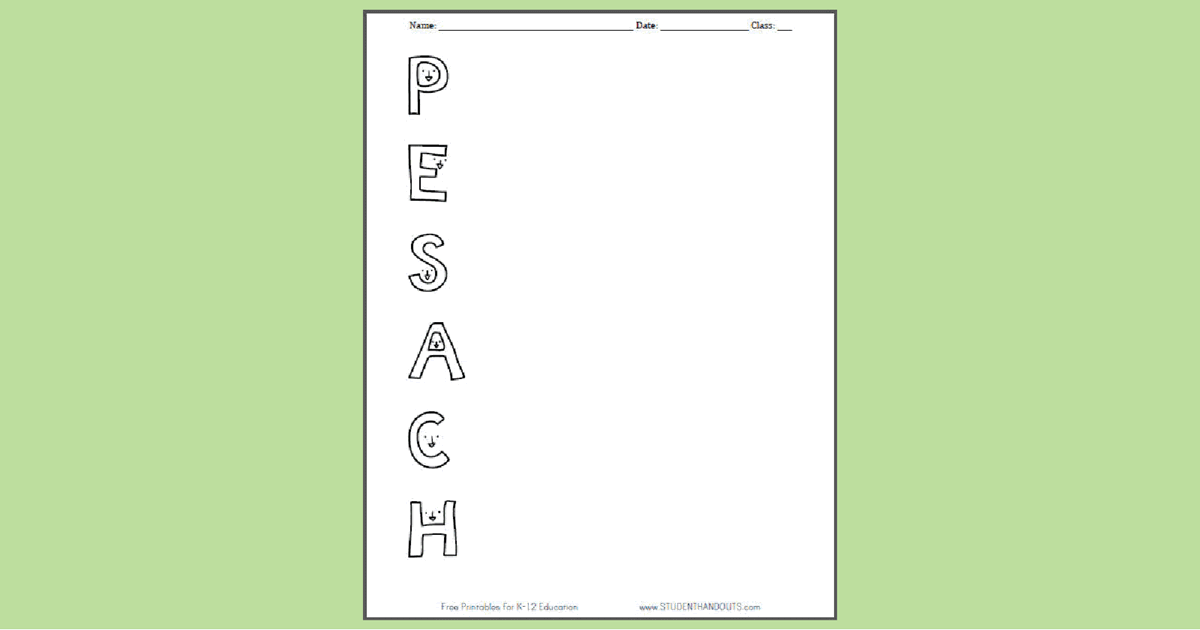 Pesach (Passover) Acrostic Poem Worksheet | Student Handouts
