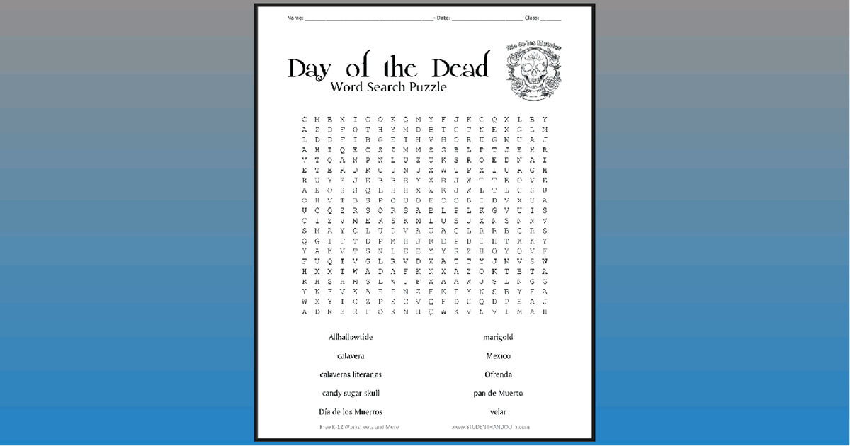 Day of the Dead Word Search Puzzle | Student Handouts