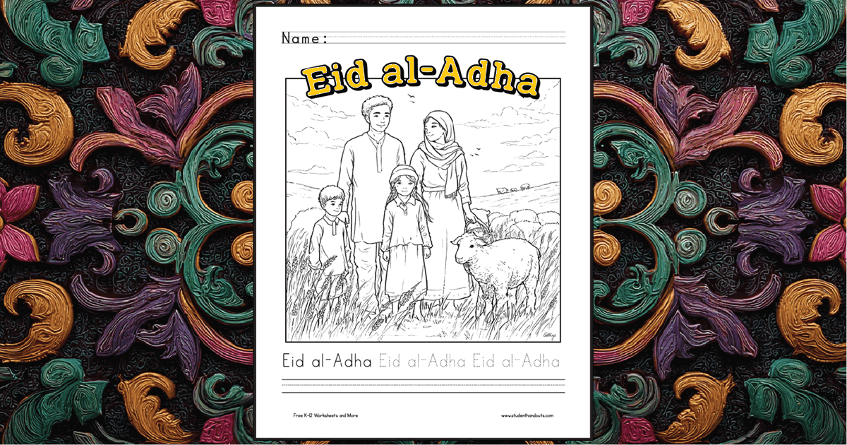 Eid al-Adha Coloring Page | Student Handouts