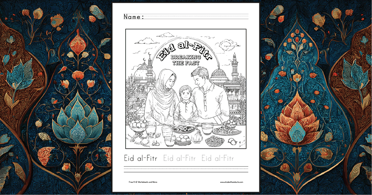 Eid al-Fitr Coloring Page | Student Handouts
