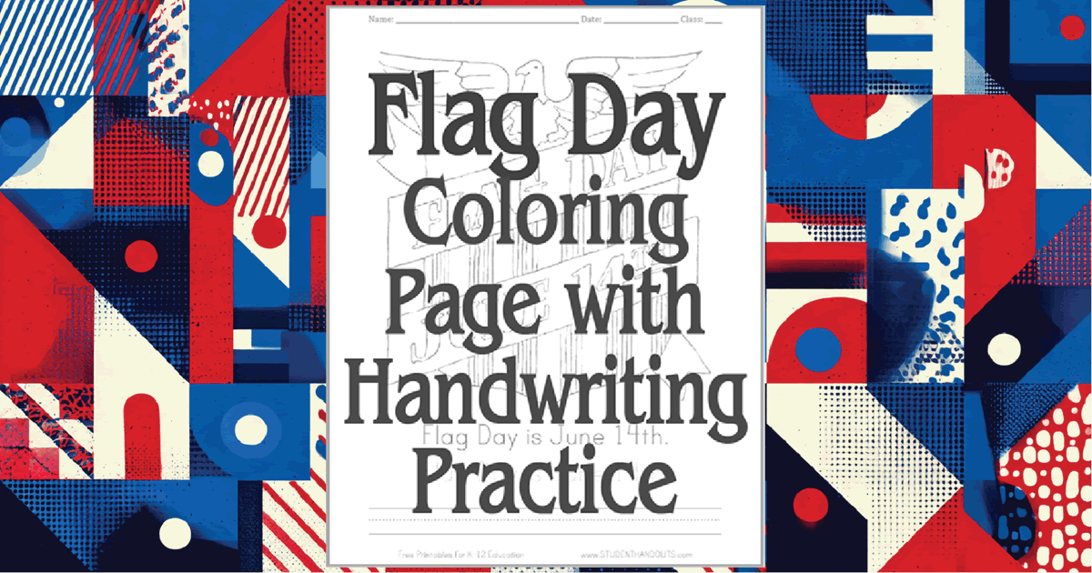 Flag Day—June—14th Coloring Page | Student Handouts