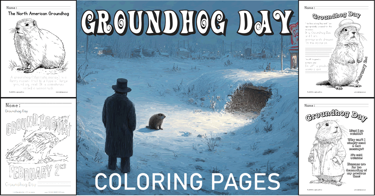 Groundhog Day Coloring Pages | Student Handouts