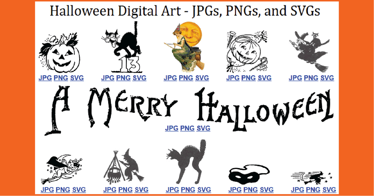 Halloween Digital Clip Art—JPGs, PNGs, SVGs | Student Handouts