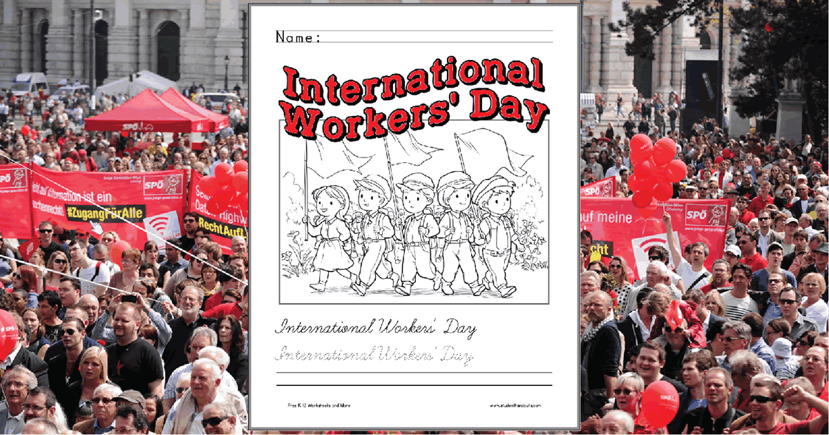 International Workers' Day Coloring Page for Kids | Student Handouts