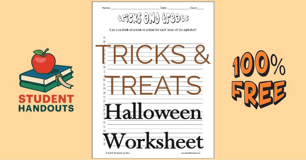 Tricks and Treats Halloween Worksheet | Student Handouts