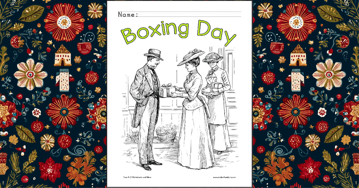 Boxing Day Coloring Page | Student Handouts