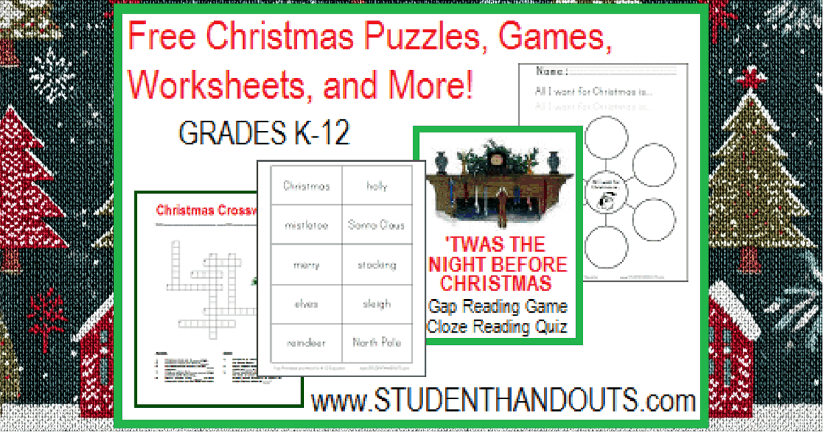 Christmas Printables and Activities | Student Handouts