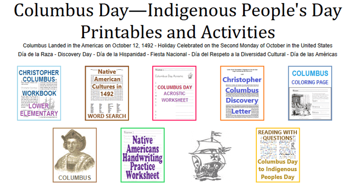 Columbus Day—Indigenous People's Day Printables and Activities ...