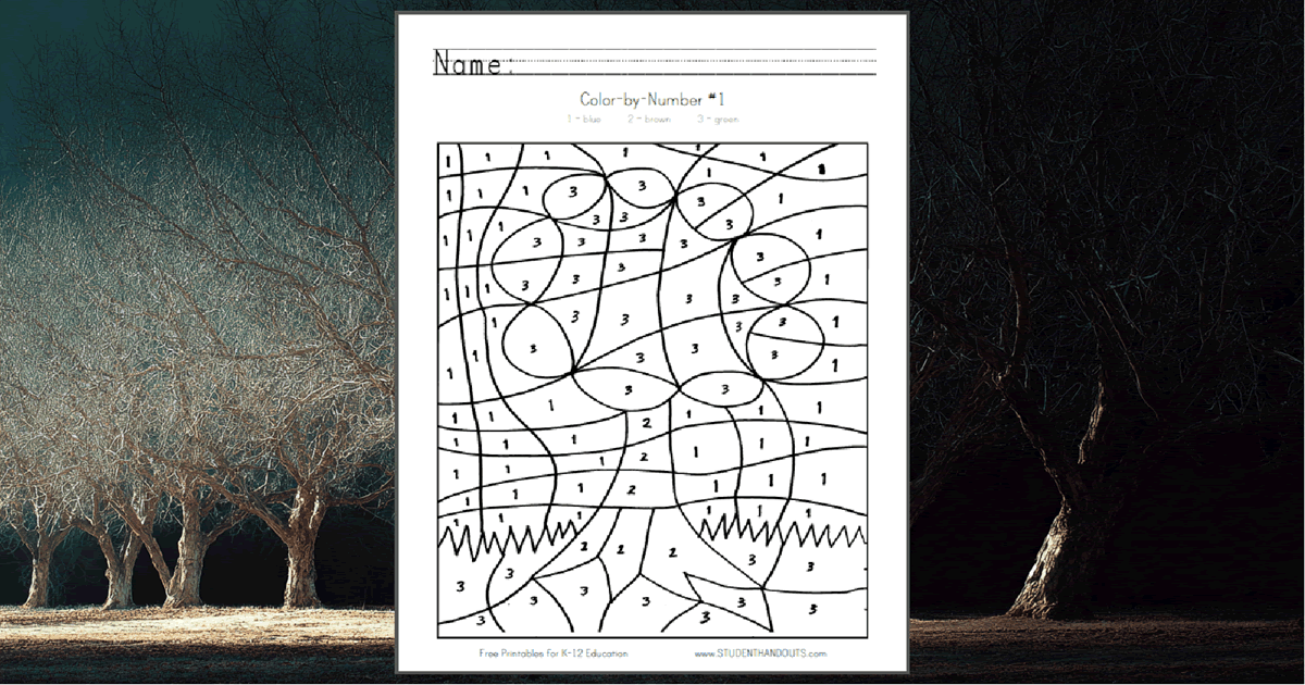 Tree Color-by-Number Worksheet | Student Handouts
