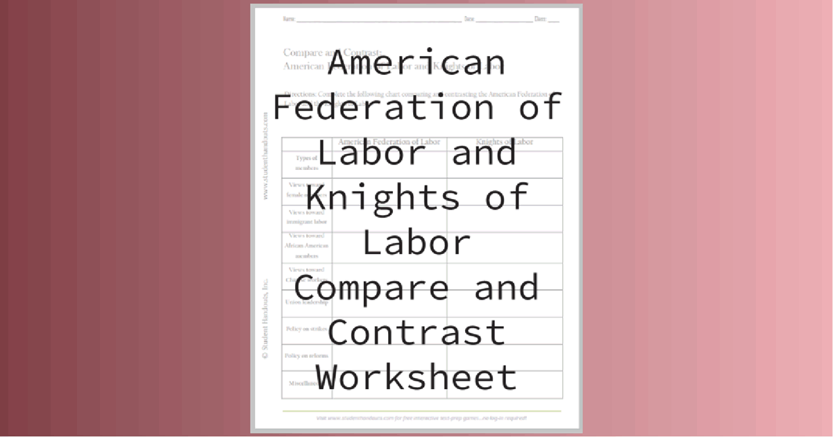 Knights Of Labor Union Goals