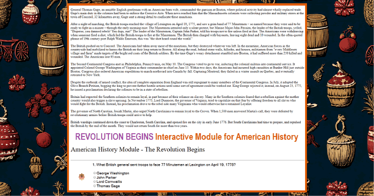 American Revolution Begins Interactive Module | Student Handouts