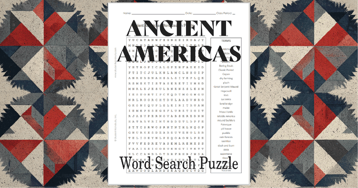 Americas Before Columbus Word Search Puzzle | Student Handouts