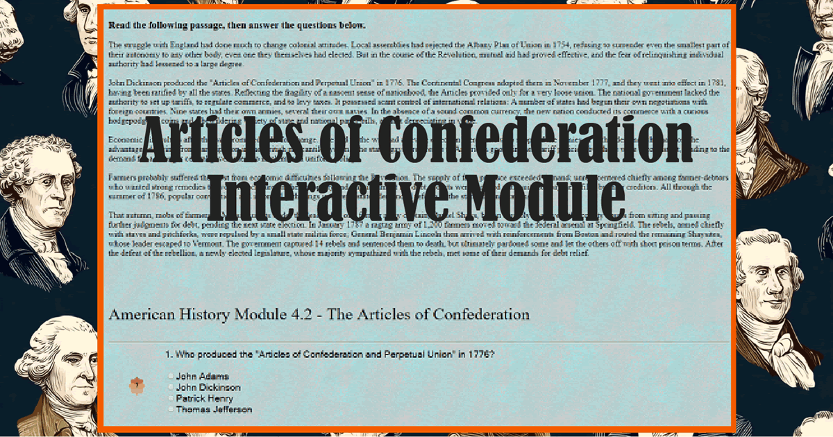 Articles of Confederation Interactive Module | Student Handouts