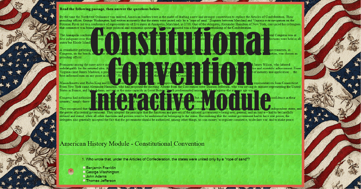 Constitutional Convention Interactive Module | Student Handouts