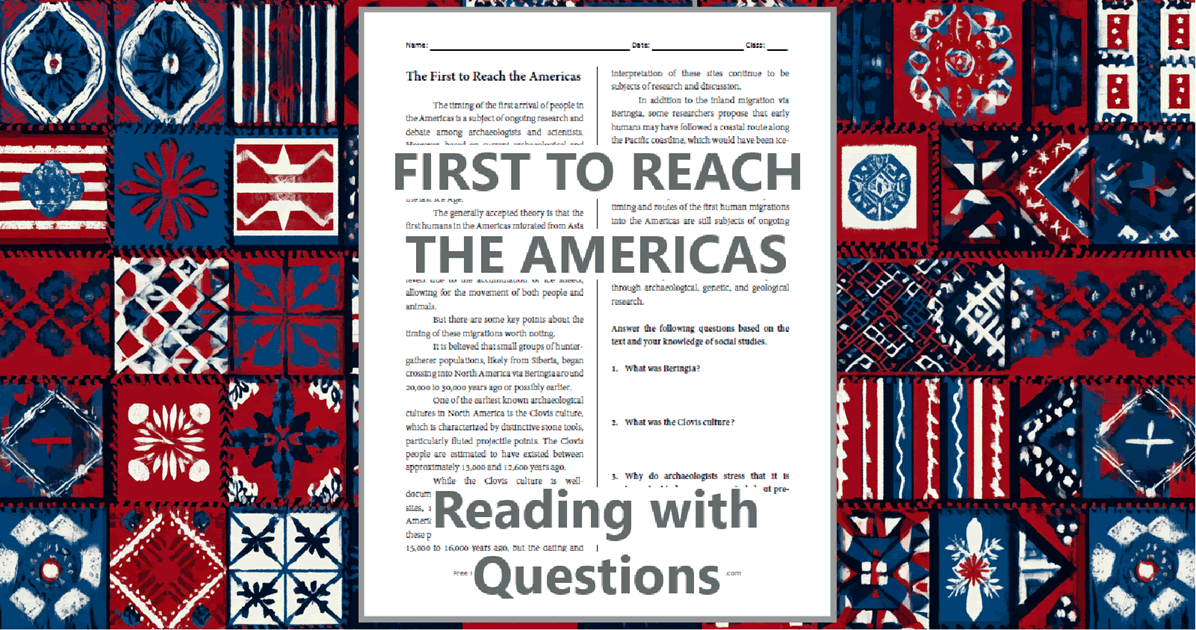 First to Reach the Americas Reading with Questions | Student Handouts