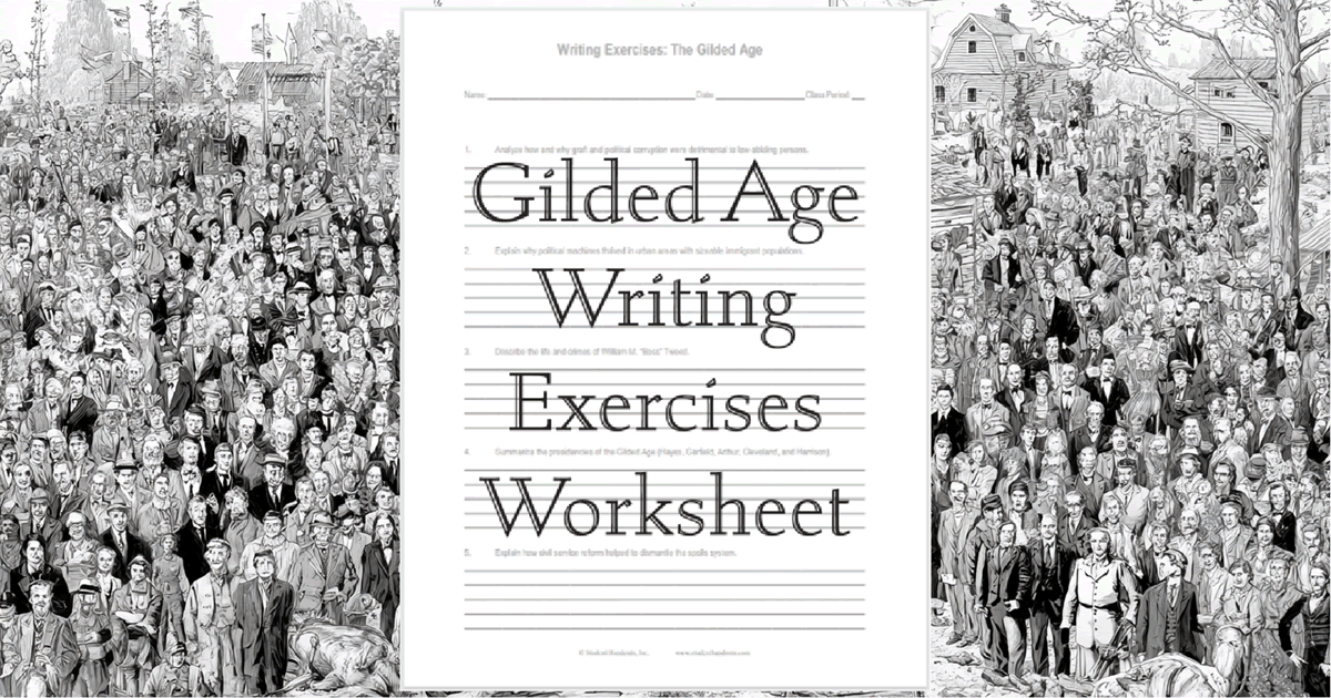 Gilded Age Writing Exercises Printable | Student Handouts