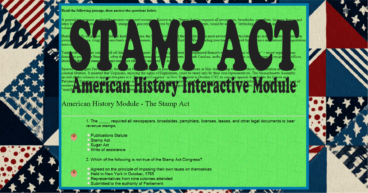 Stamp Act Interactive Module | Student Handouts