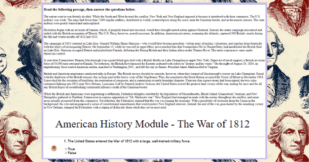 War of 1812 Interactive Module | Student Handouts