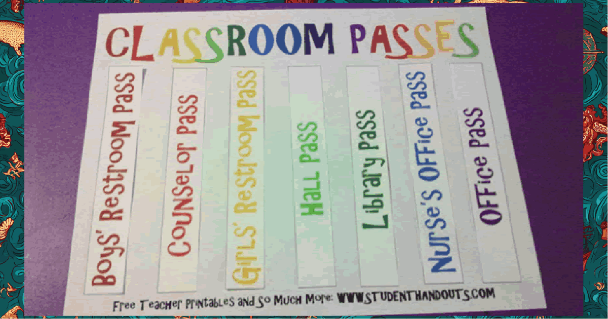 DIY Hall Passes for the Classroom | Student Handouts