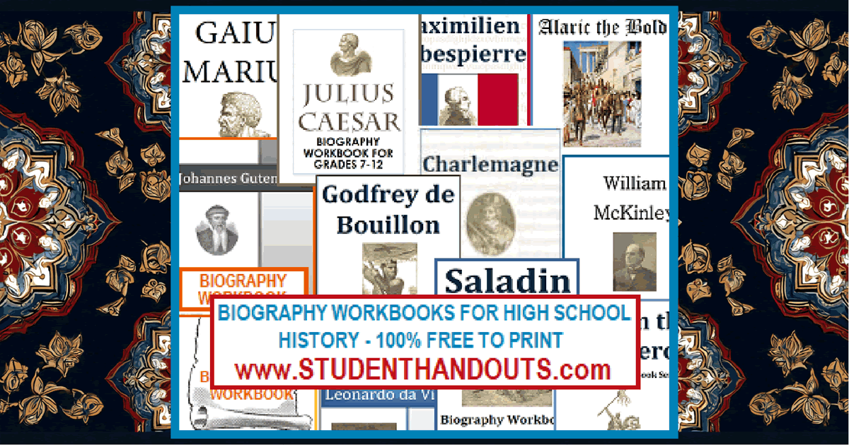 Biography Workbooks for High School History | Student Handouts