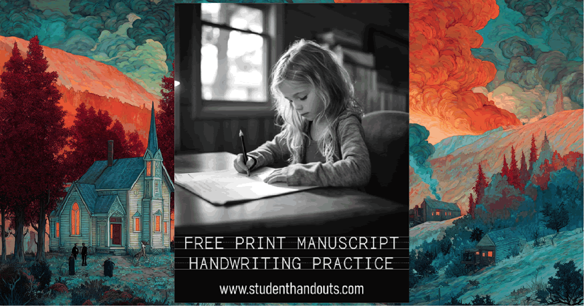 Free Print Manuscript Handwriting Practice Worksheets | Student Handouts