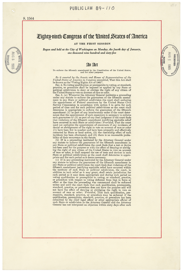 Voting Rights Act of 1965 | Student Handouts