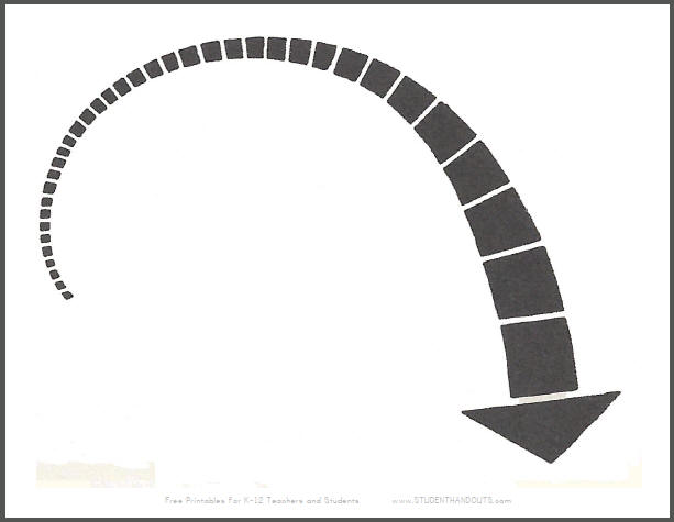Dashed Downward Arrow Sign | Student Handouts