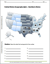 Southern States Worksheet