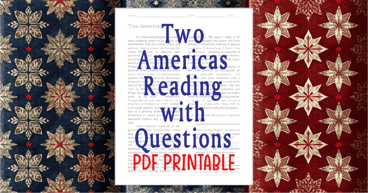 Two Americas Reading with Questions | Student Handouts