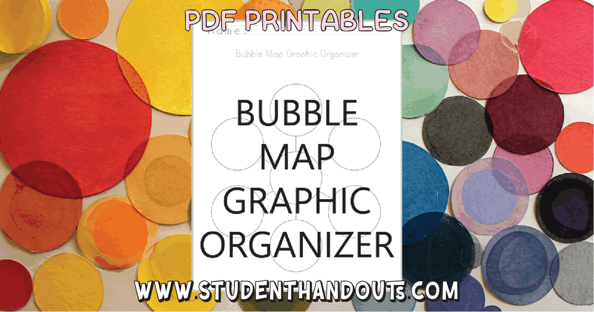 Bubble Map Worksheet for Six Items | Student Handouts